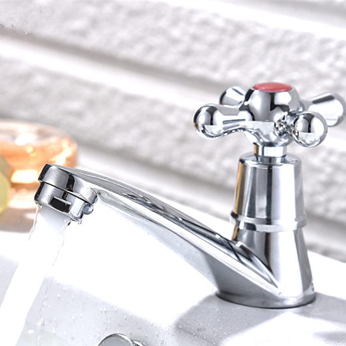 Lot de 2 robinets de lavabo simples, robinets en métal pour eau froide ...