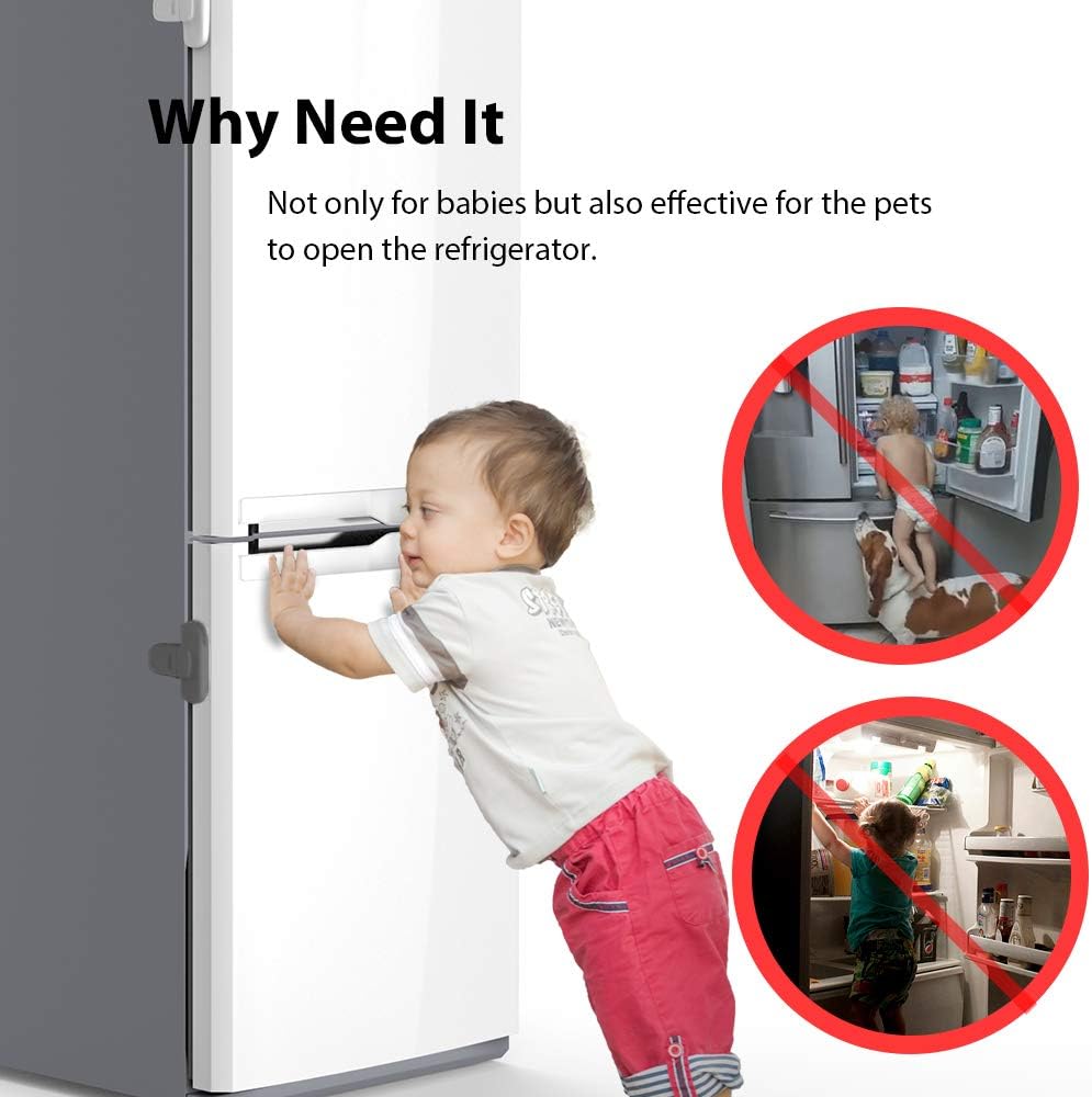 Child-Safe Single Door Refrigerator Lock, Easy to Install, Uses 3M ...