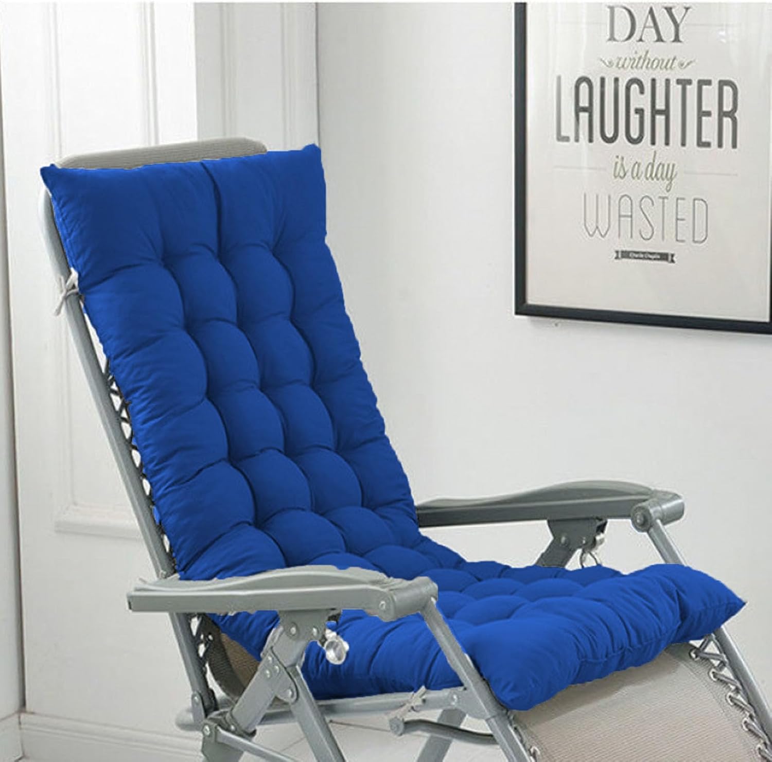 Soft and Comfortable Solid Color Lounge Chair Cushion with Tie Rope for ...