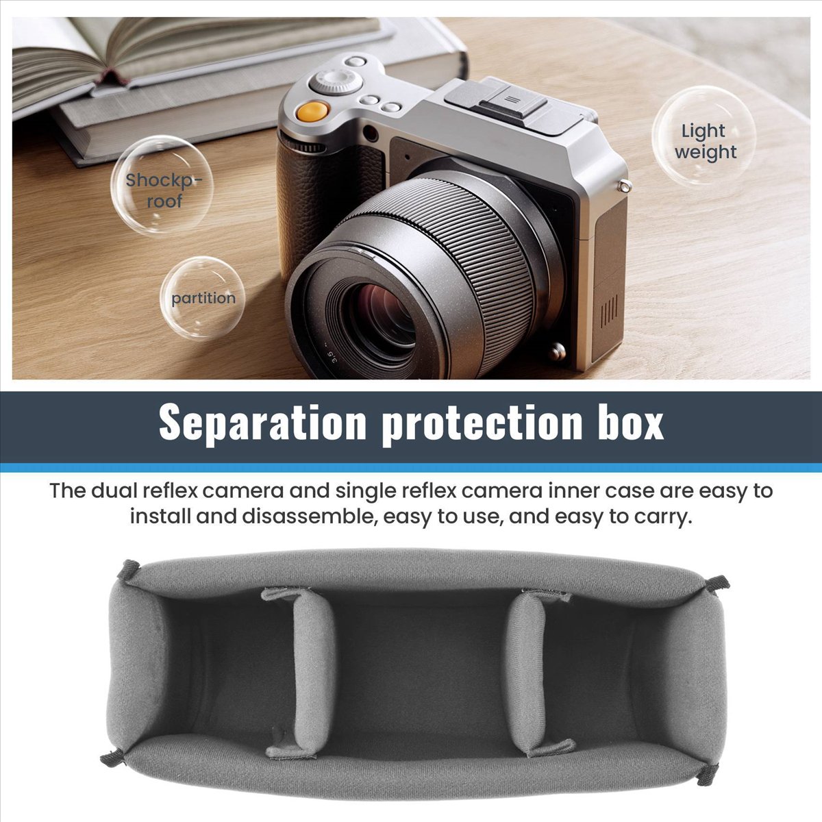 Shockproof Dslr Slr Camera Insert Organizer Case Partition Divider ...