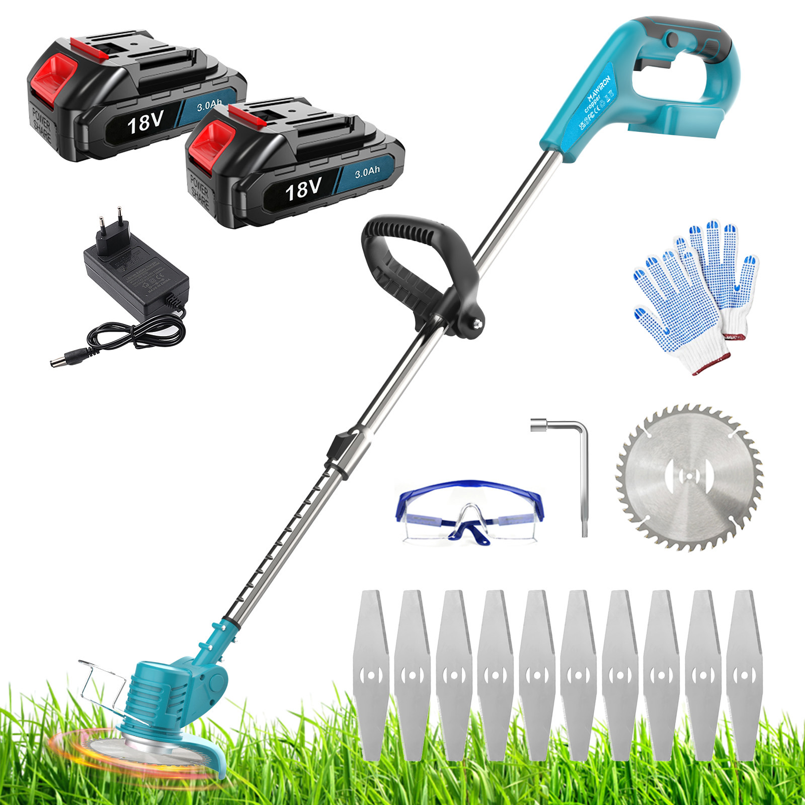 Cordless strimmers,Grass Trimmer Garden Edger Electric Grass Shears Sets LXT 18v+2x3000mAh ...