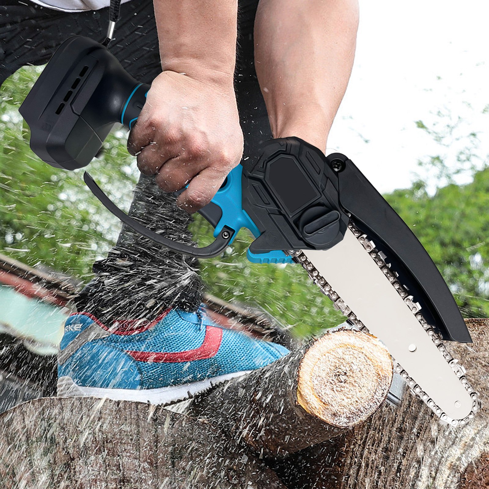 2 in 1 Cordless Telescopic Pole Chainsaw, Long Extendable Brushless ...