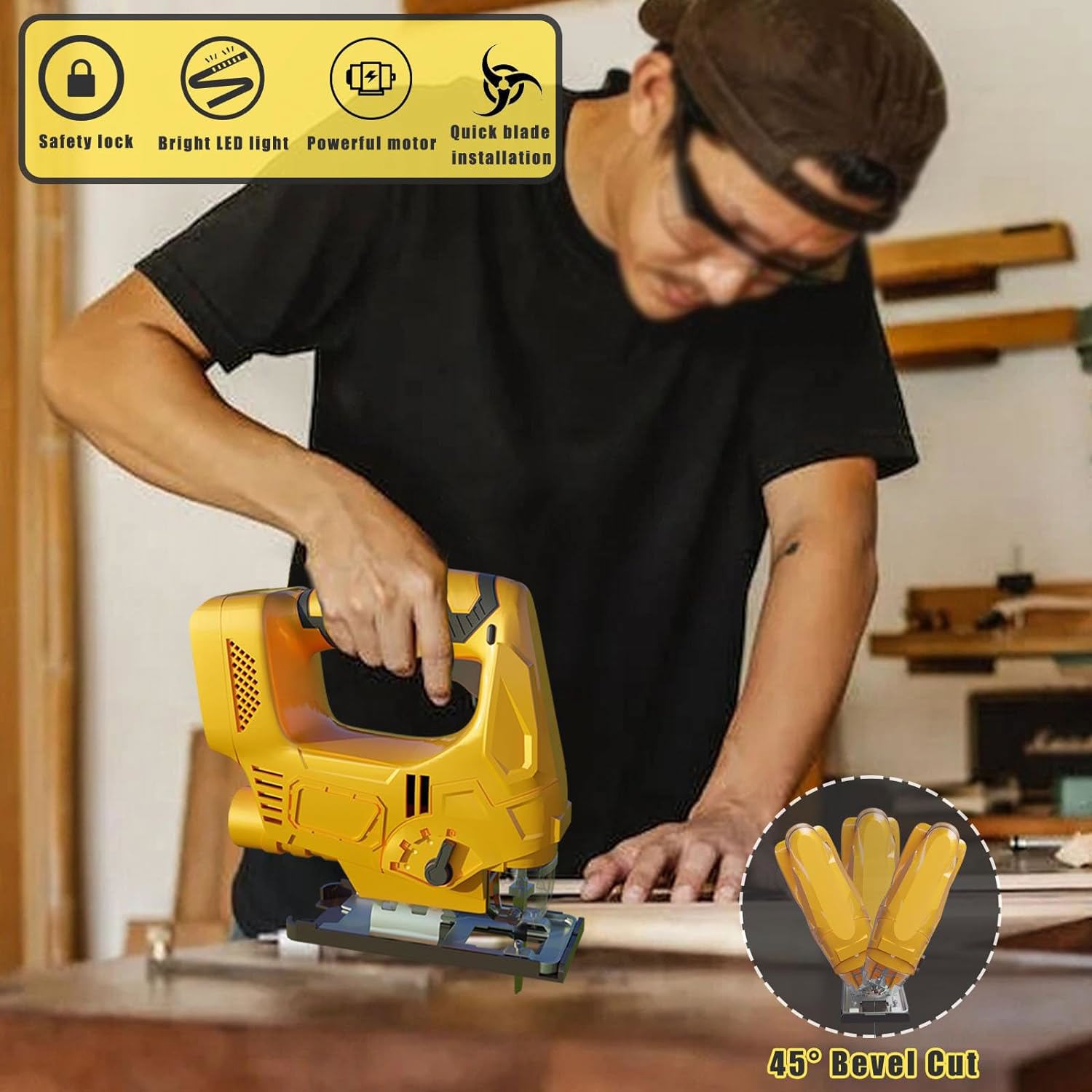 Jig Saws Tool,Cordless Electeic Jigsaw Compatible with Dewalt 20V ...