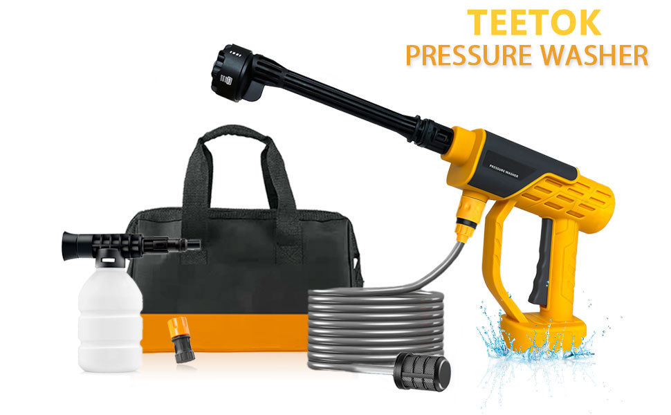 Cordless Pressure Washer, 18v Battery Jet Wash 6 In 1 Nozzle ...