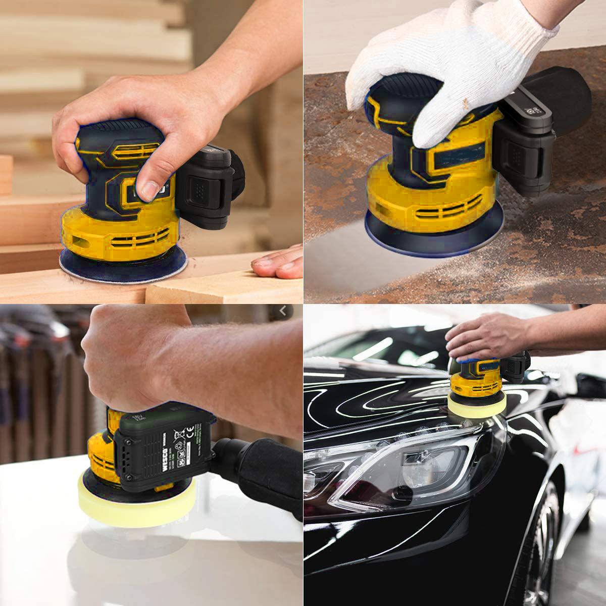 Orbital Sander 125MM Compitible for DEWALT 18V 20V Battery, Cordless ...