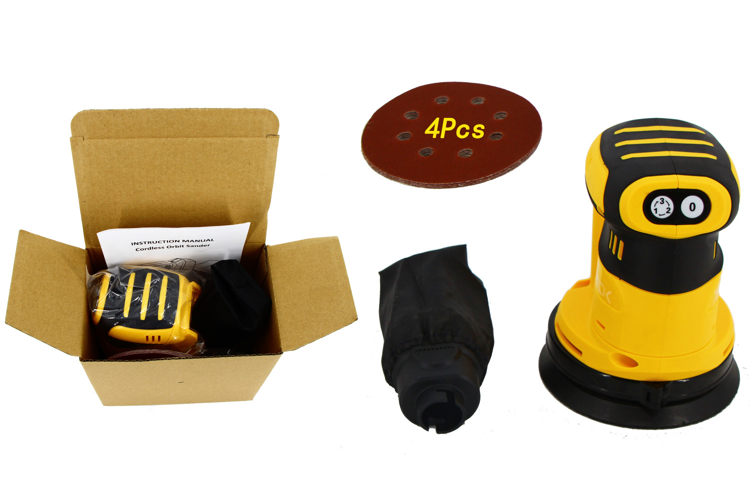 Orbital Sander 125MM Compitible for DEWALT 18V 20V Battery, Cordless ...