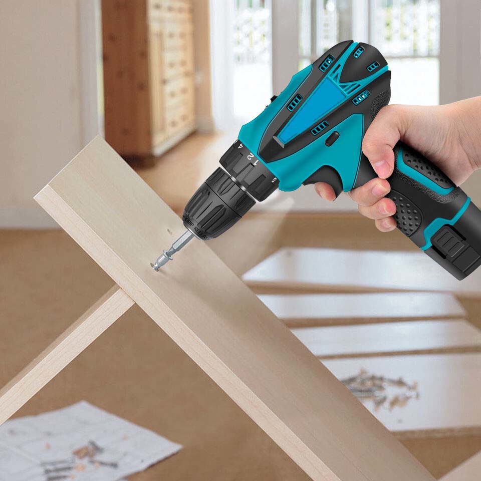 12V wireless electrical, drilling rig and driver kit, equipped with 2 ...