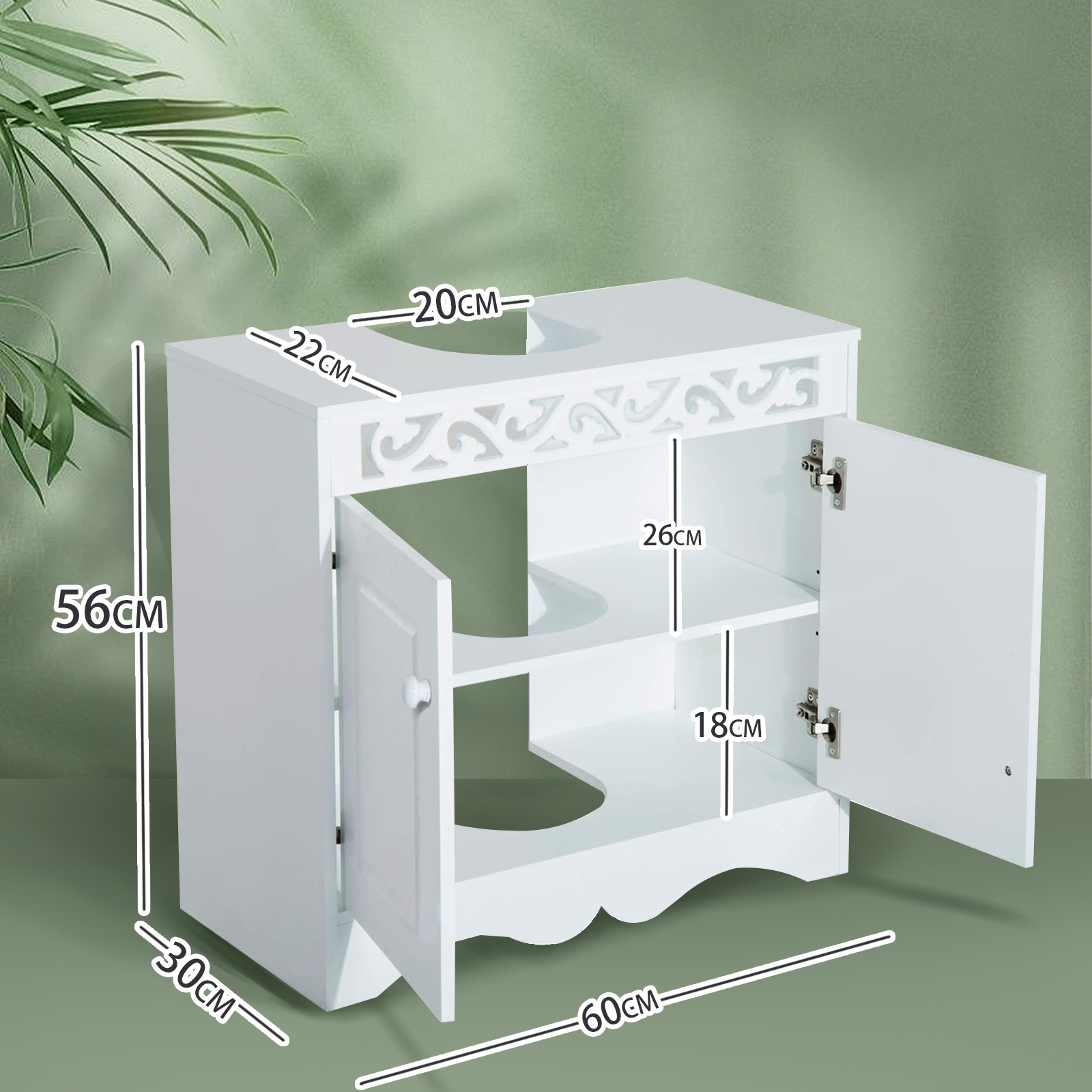 Bath Under Sink Bathroom Cabinet Floor Standing Storage Cupboard Basin ...