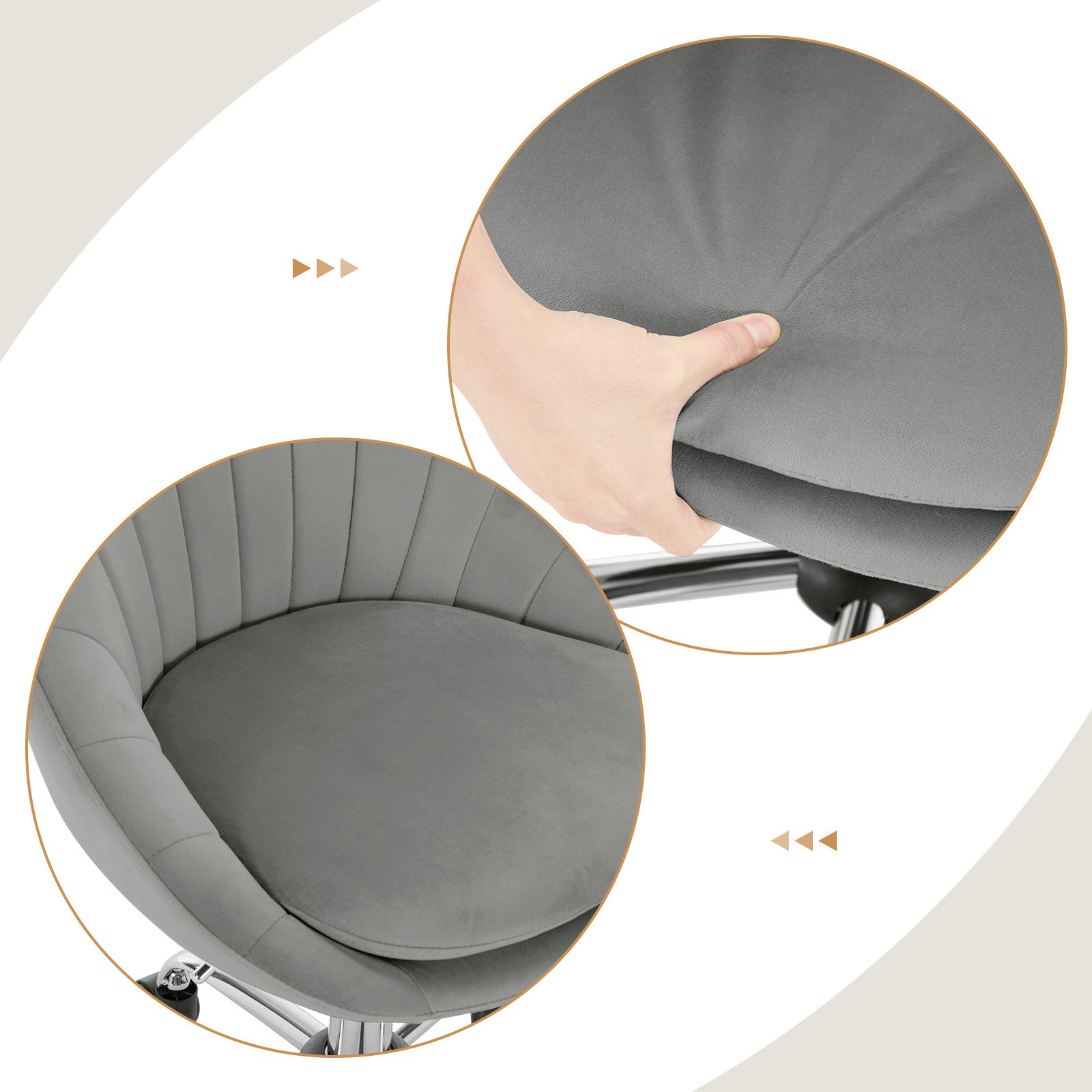 WOLTU Bürostuhl ergonomisch, Schreibtischstuhl mit Rollen, Schminkstuhl drehbar, Drehstuhl 150 ...