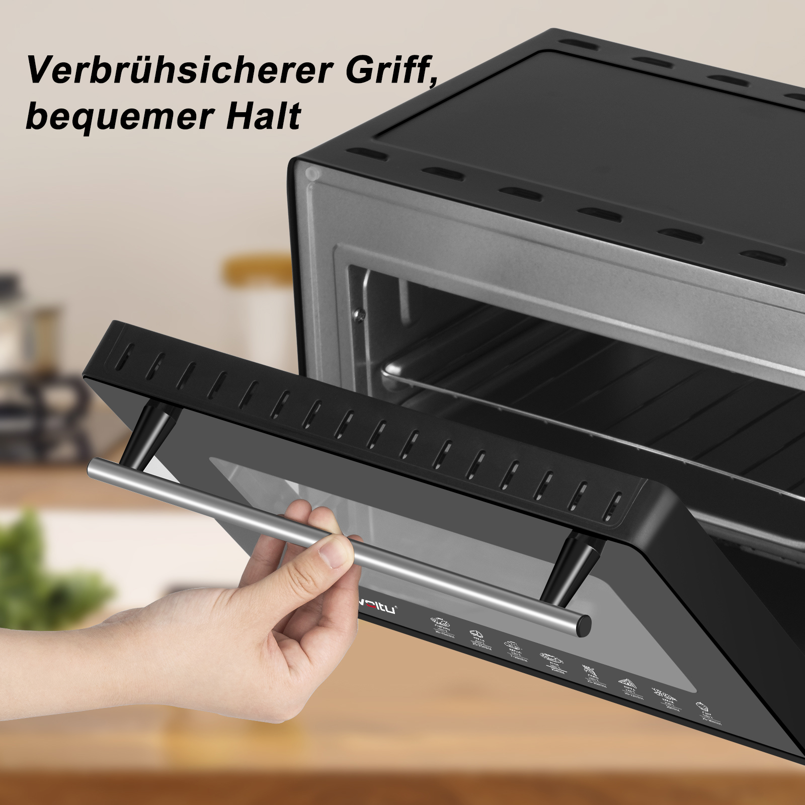 WOLTU 10 Liter Minibackofen, 650 Watt Pizzaofen Backblech mit Timer ...
