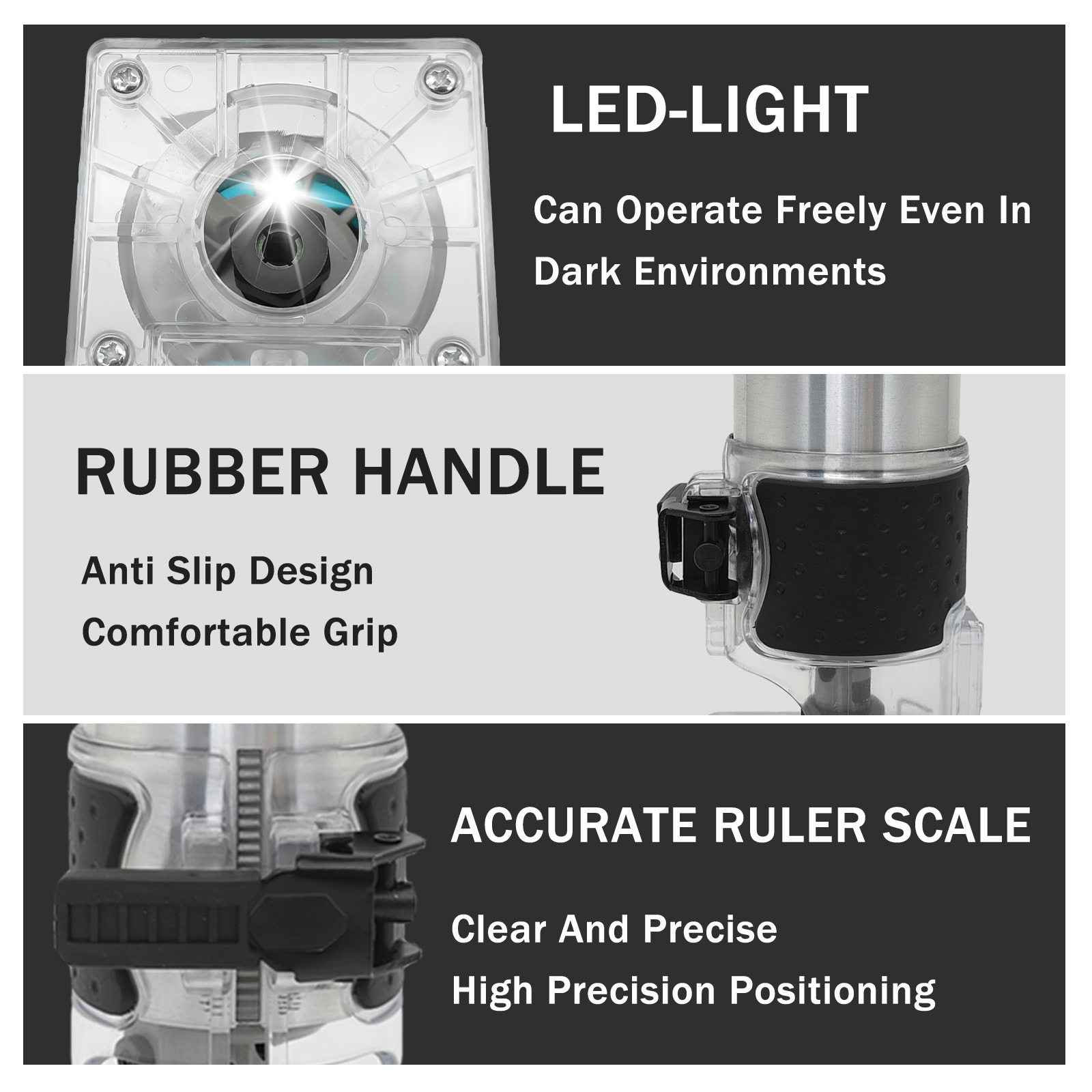 Trim routers,850W Brushless Cordless Router Tool, 1/4" Electric Hand ...