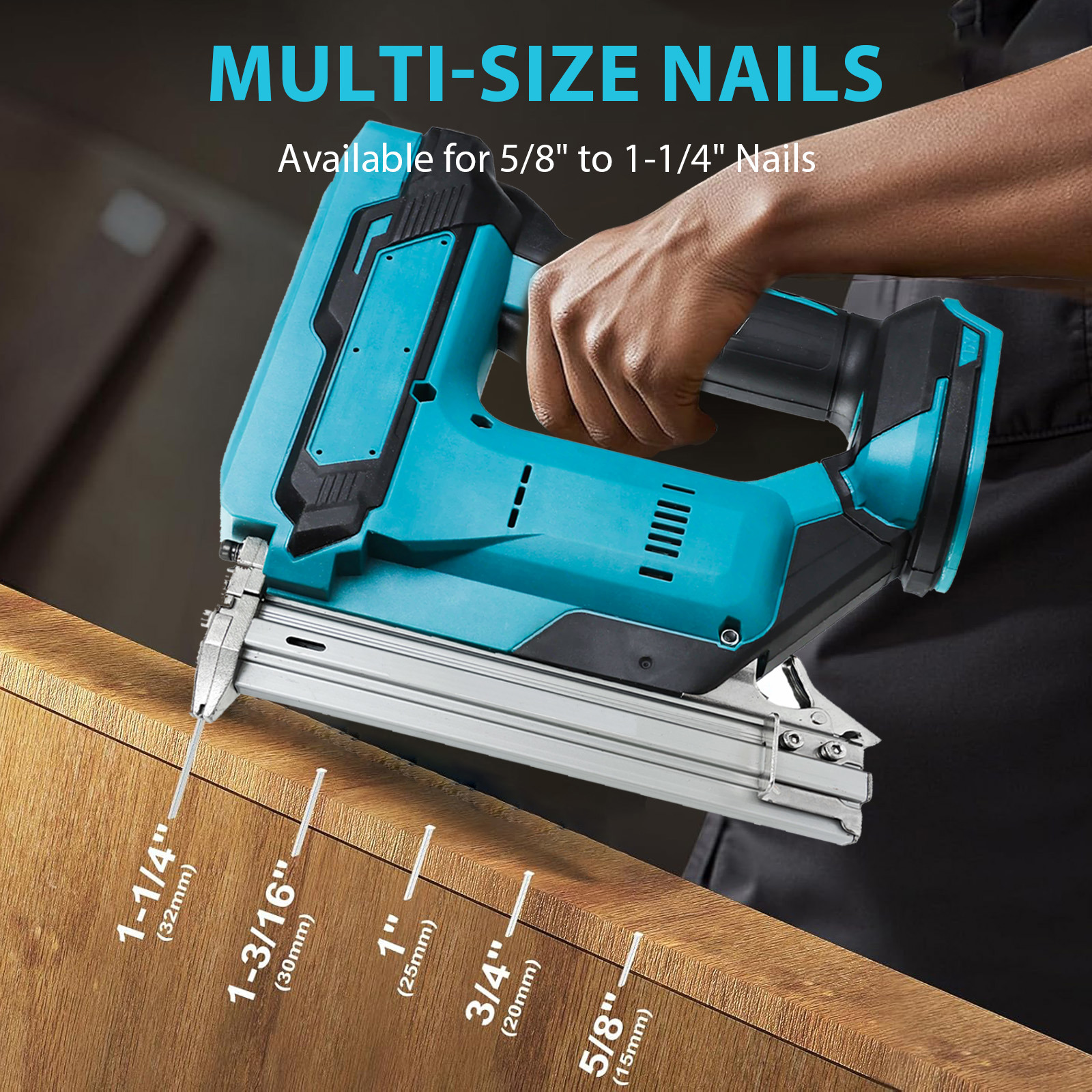 2 in 1 Heavy Duty Cordless Brushless Brad Nailer Nail Gun Staple Gun ...