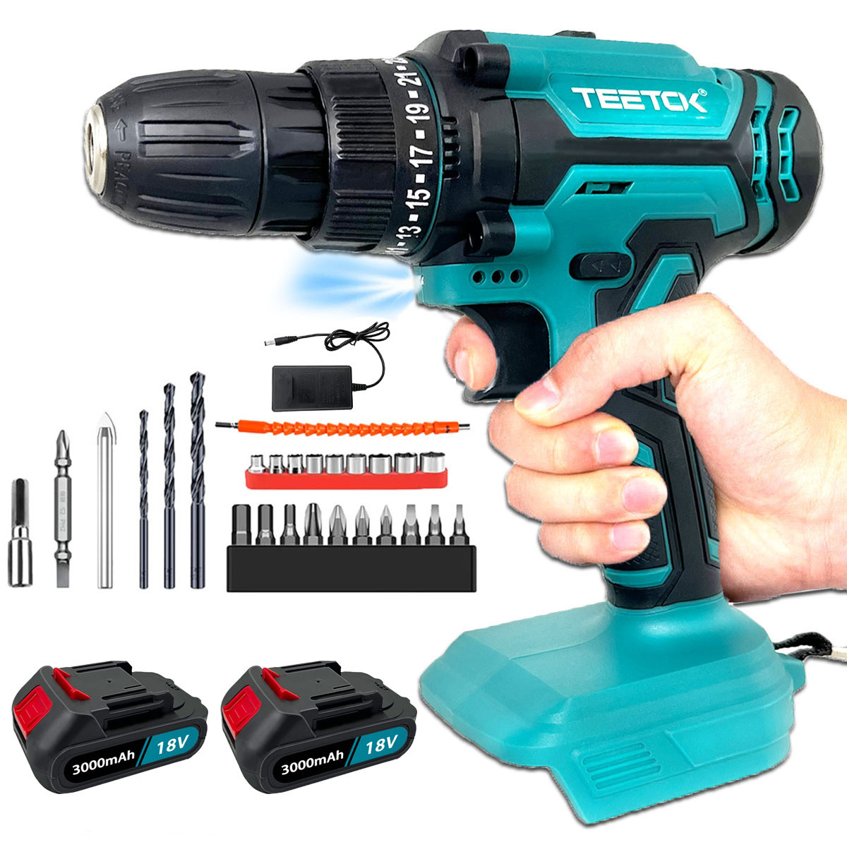 Screwdrivers, 21V Cordless Drills and combi drills Driver Screwdriver ...