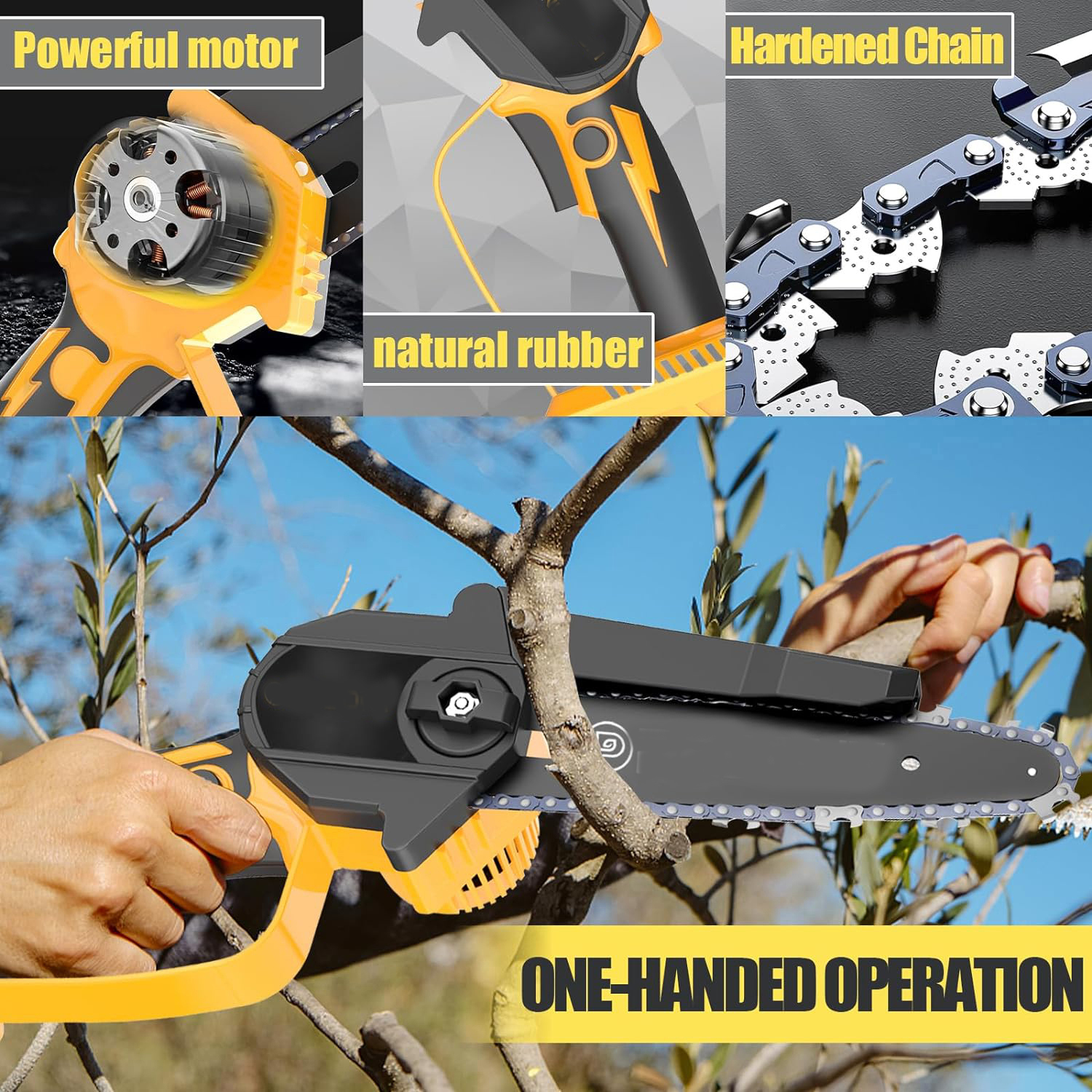 Cordless chainsaws, 21V 6" Electric Mini Chainsaw ,Cordless Power Chain ...