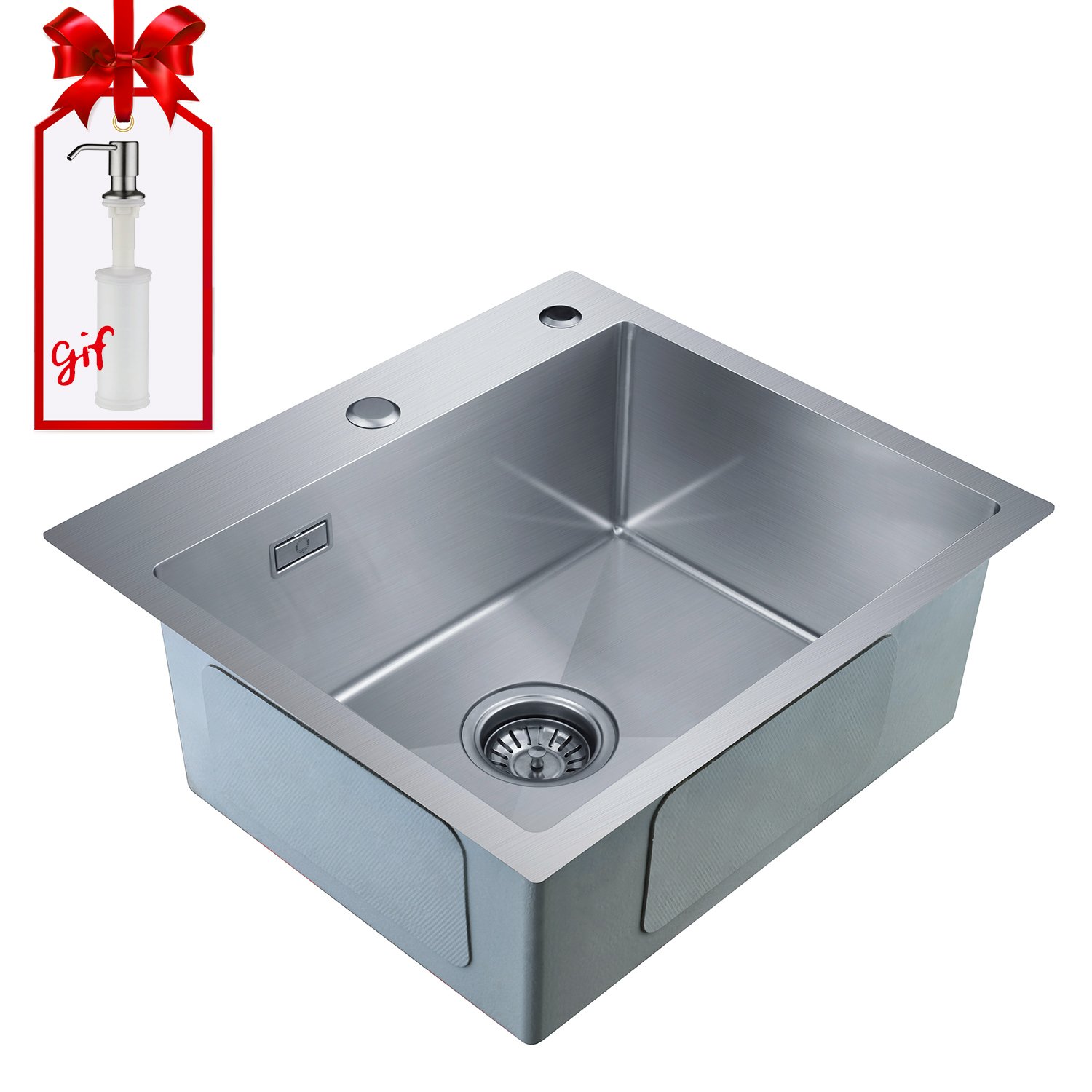 CECIPA 2 in 1 Fregadero de Cocina de Acero Inoxidable 50 x 45 x 18,5 cm ...