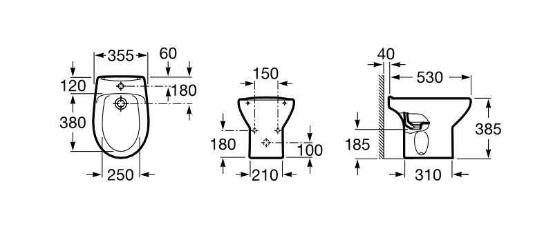 Bidé sin tapa VICTORIA - ROCA Color: Blanco