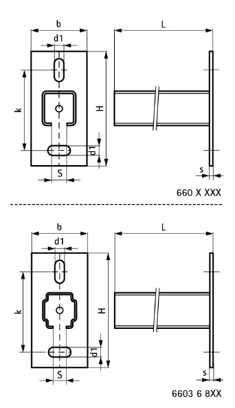 Support soudé (BUP1000) BIS RapidRail® - WALRAVEN Dimensions : 30x30x400 mm