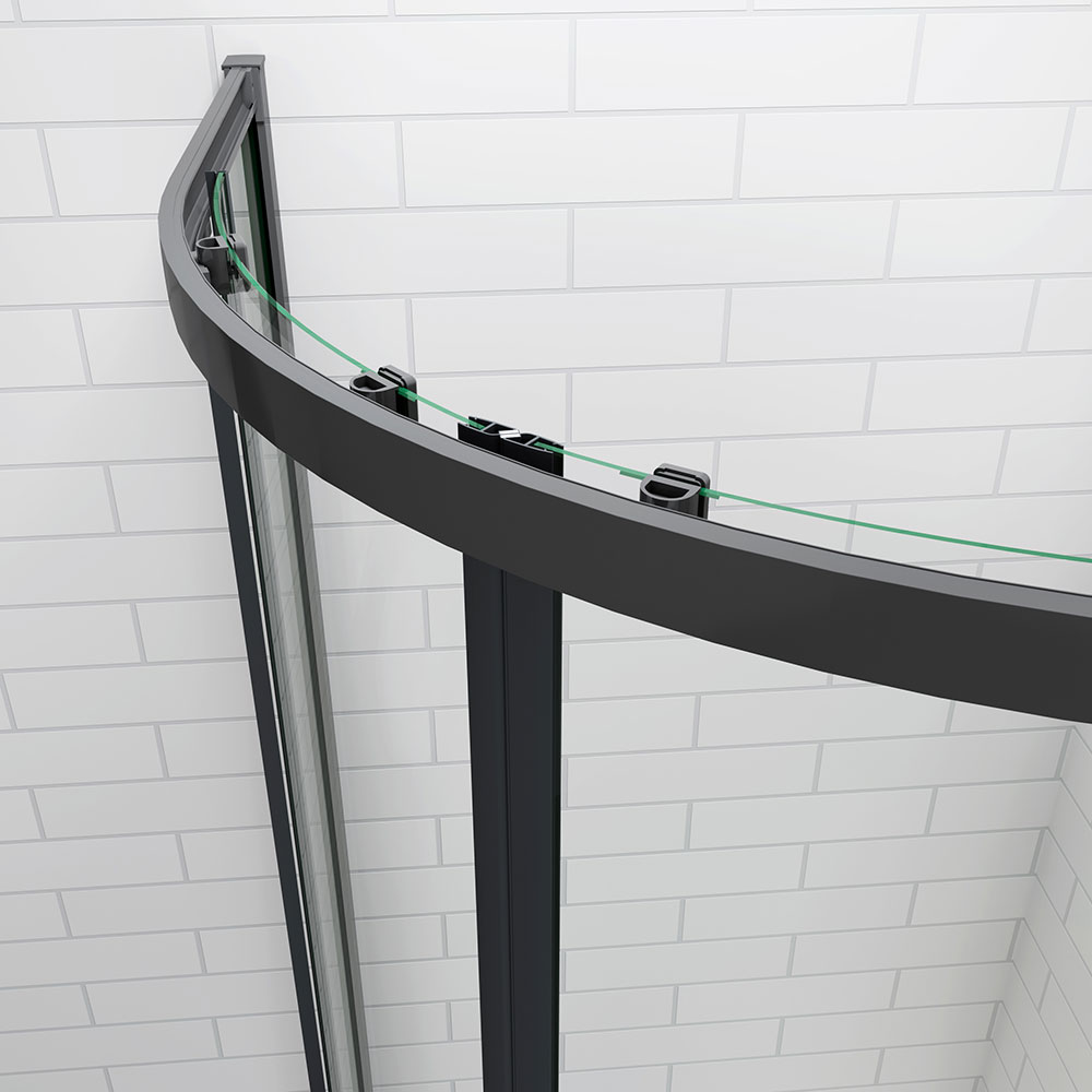 Matt black Frame 800x800x1850mm Equal Quadrant Shower Enclosure Cubicle