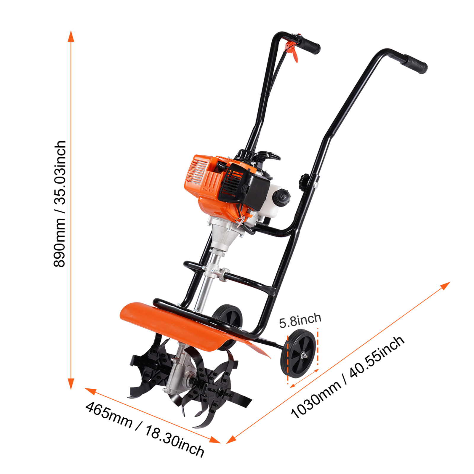 VEVOR Motobineuse Thermique a Moteur Essence 31 CC a 4 Temps avec 4 ...