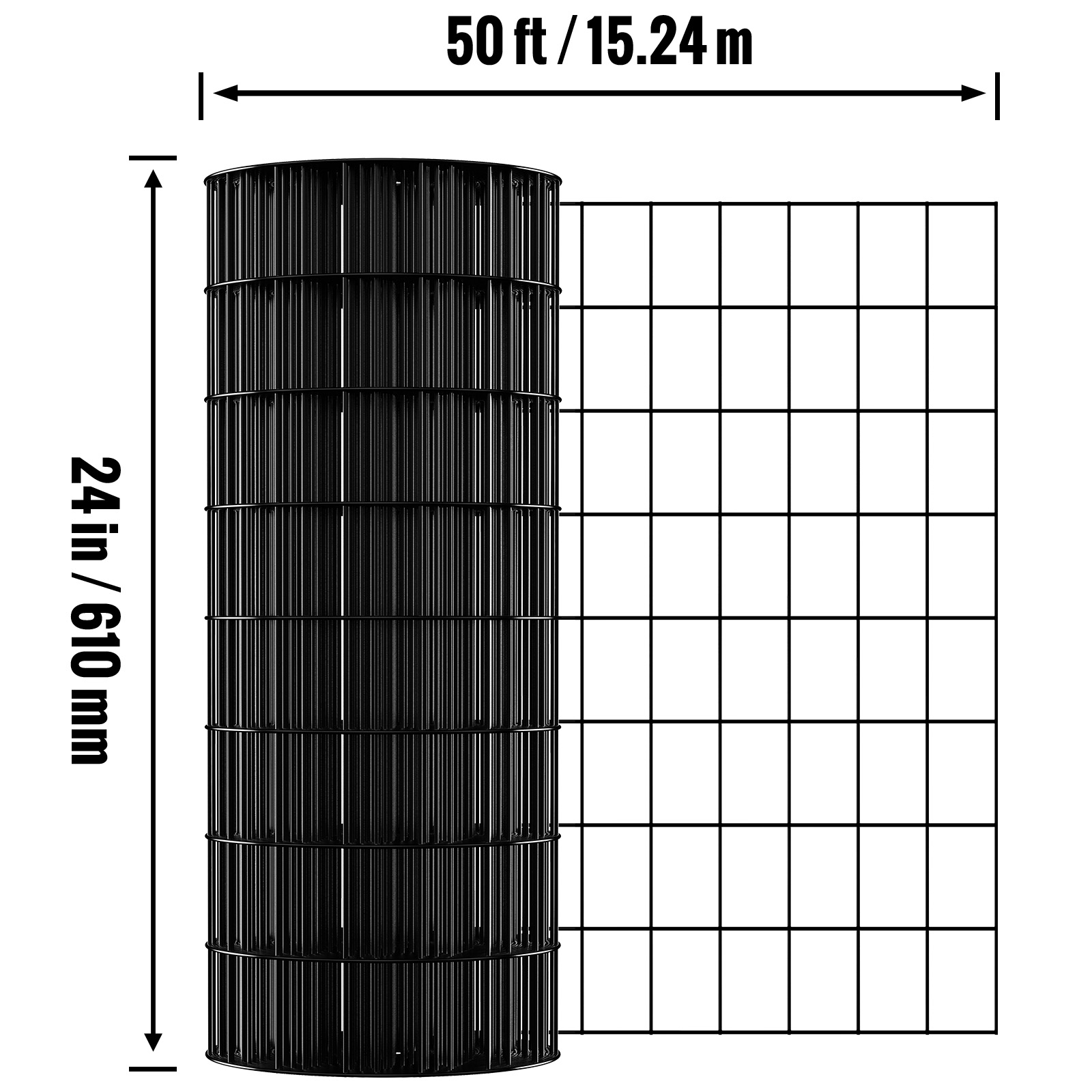 VEVOR Hardware Cloth, 24'' x 50' Galvanized Wire Mesh Roll, 16 Gauge ...