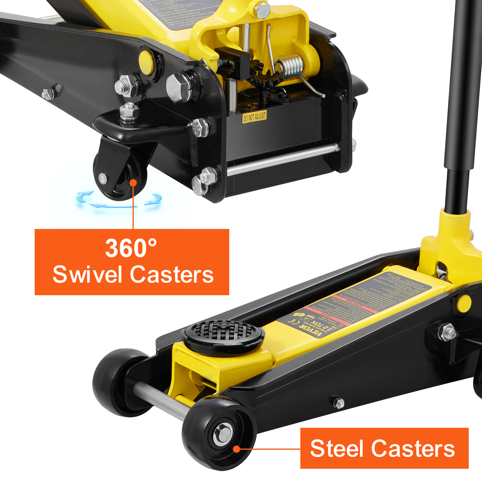 VEVOR Floor Jack, 3 Ton Low Profile Floor Jack, Heavy-duty Steel Racing ...