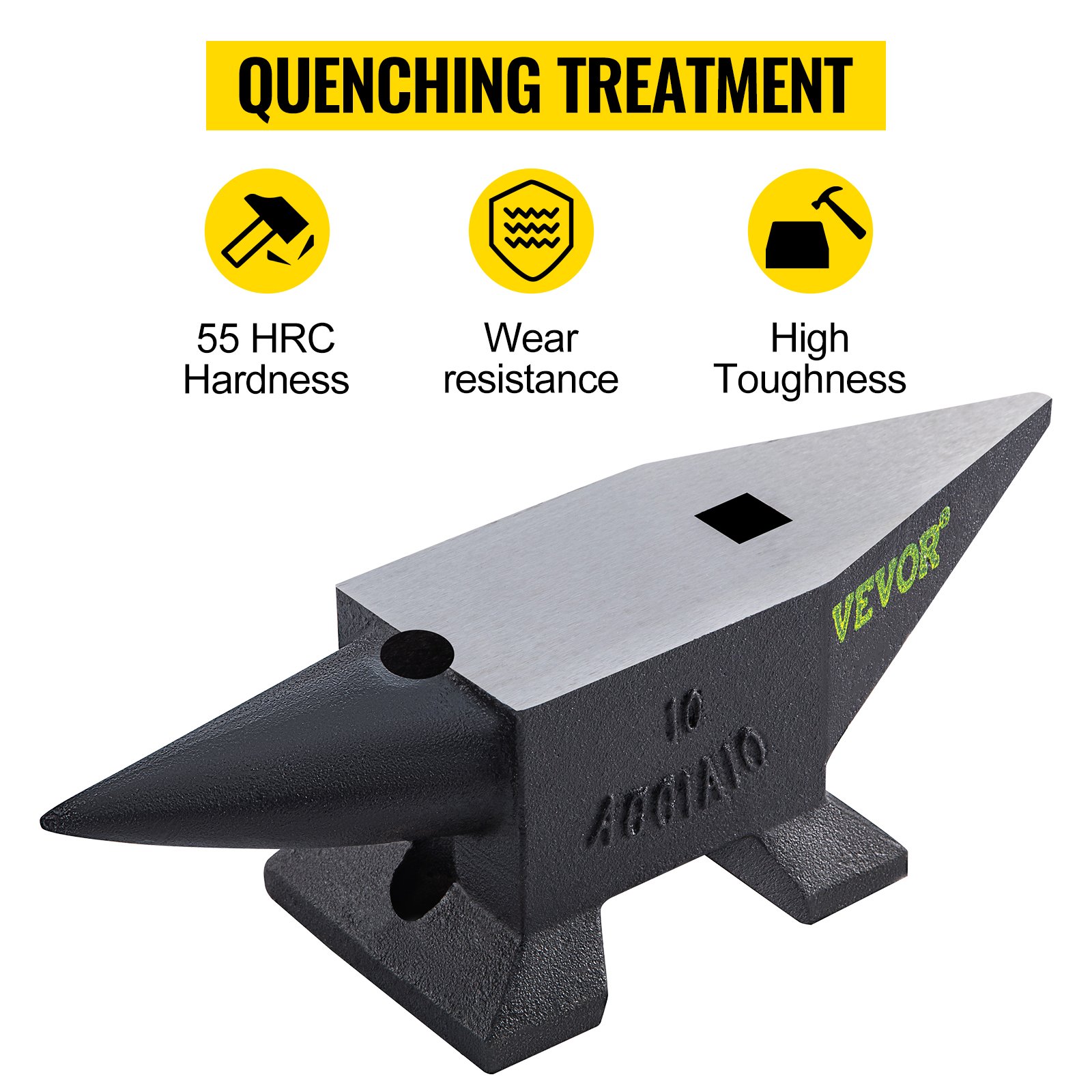 VEVOR Enclume de Forgeron en Acier Dur 10 kg Enclume en Metal Durete 55 ...