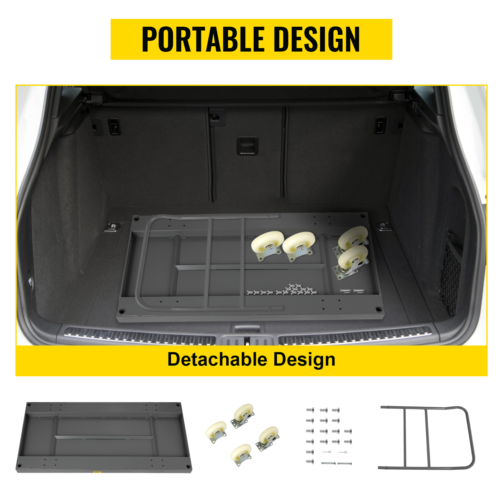 VEVOR Plattformwagen 907 kg Tragkraft Transportwagen, 125 mm ...
