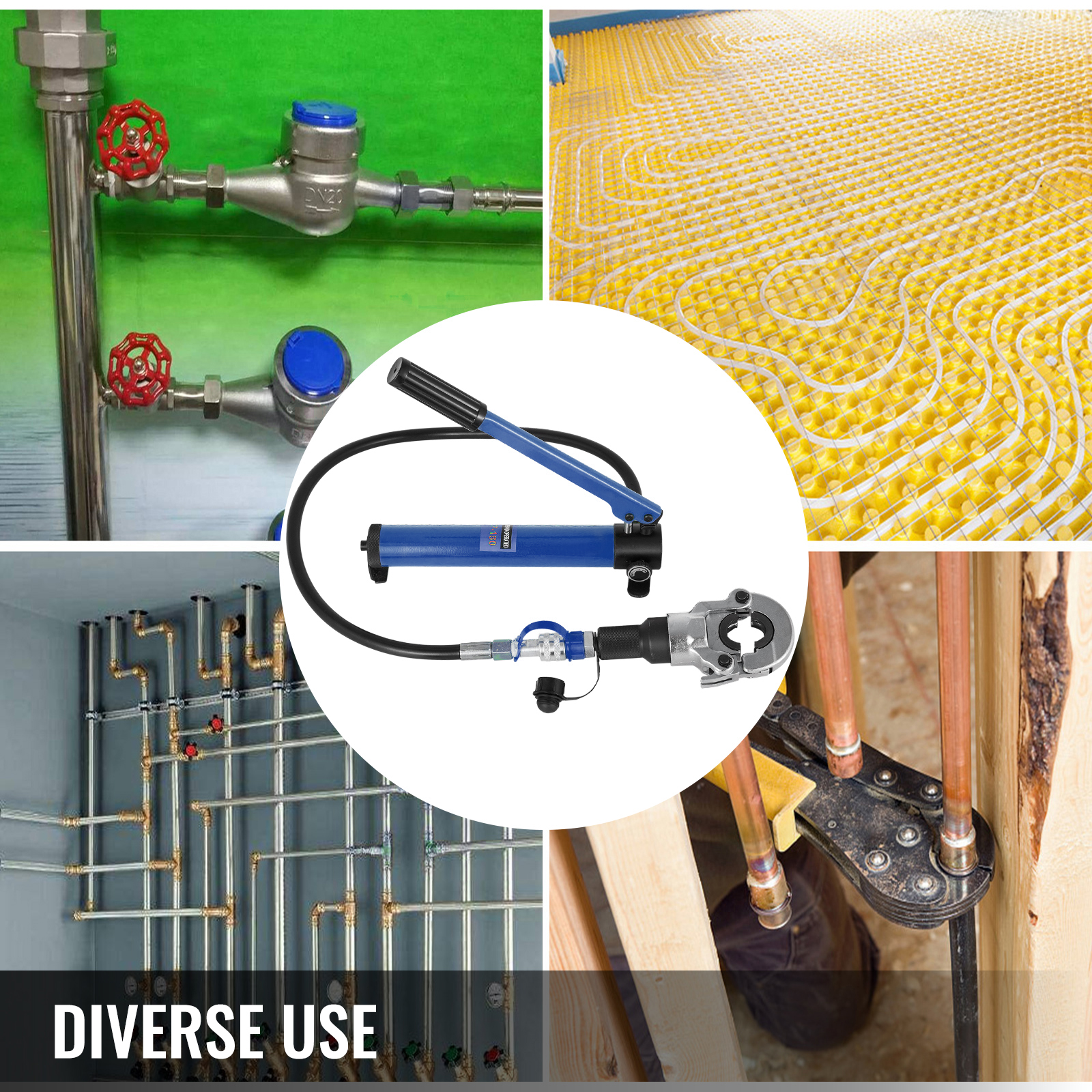 VEVOR Pinza Crimpatrice Idraulica TH / U 16-32 mm, Tubi Compositi PEX ...