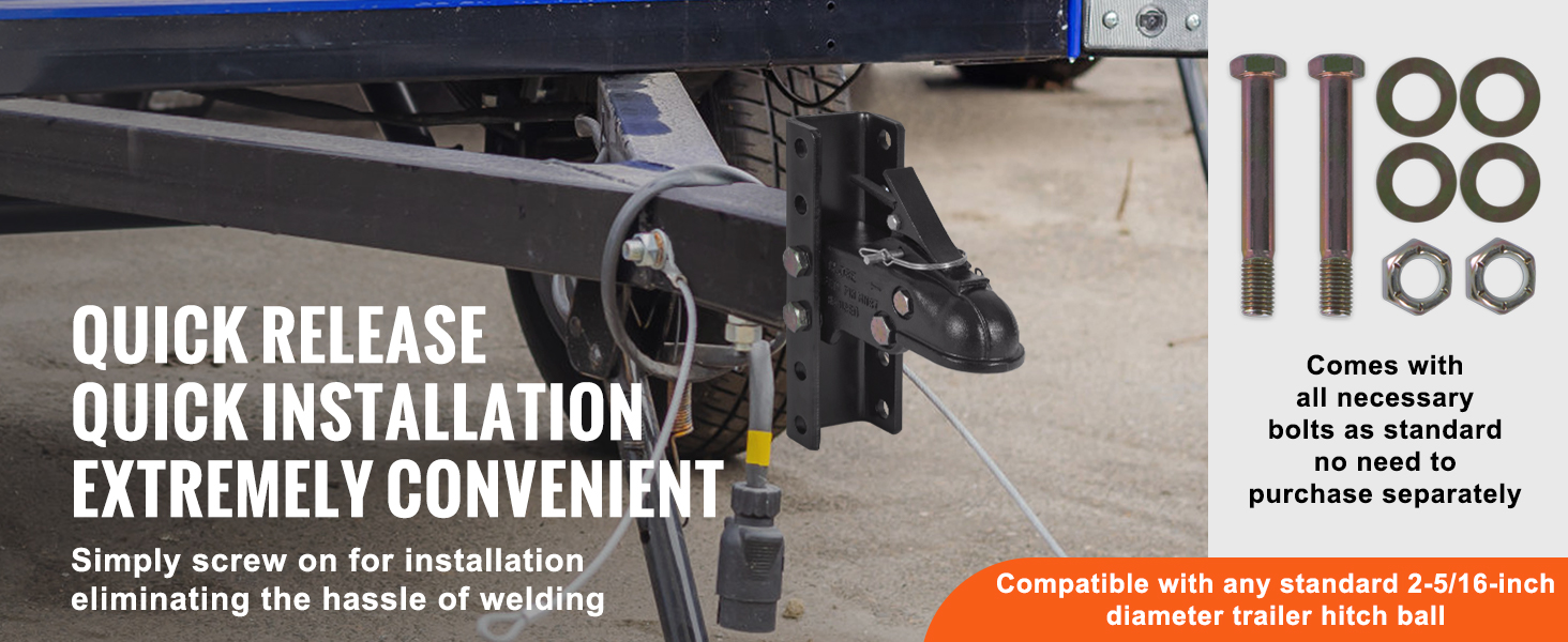 Trailer Coupler 2 5/16 Adjustable Hitch Heavy-Duty 2-5/16\" Adjustable ...