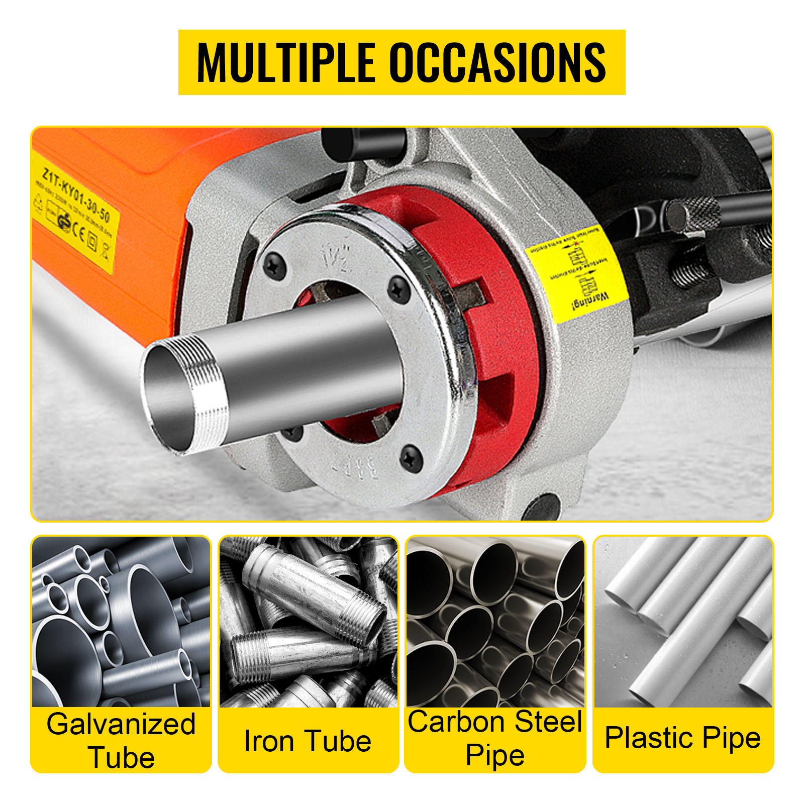 VEVOR Fileteuse de Tuyau Electrique 2300 W Filiere Electrique 1,27-5 cm ...