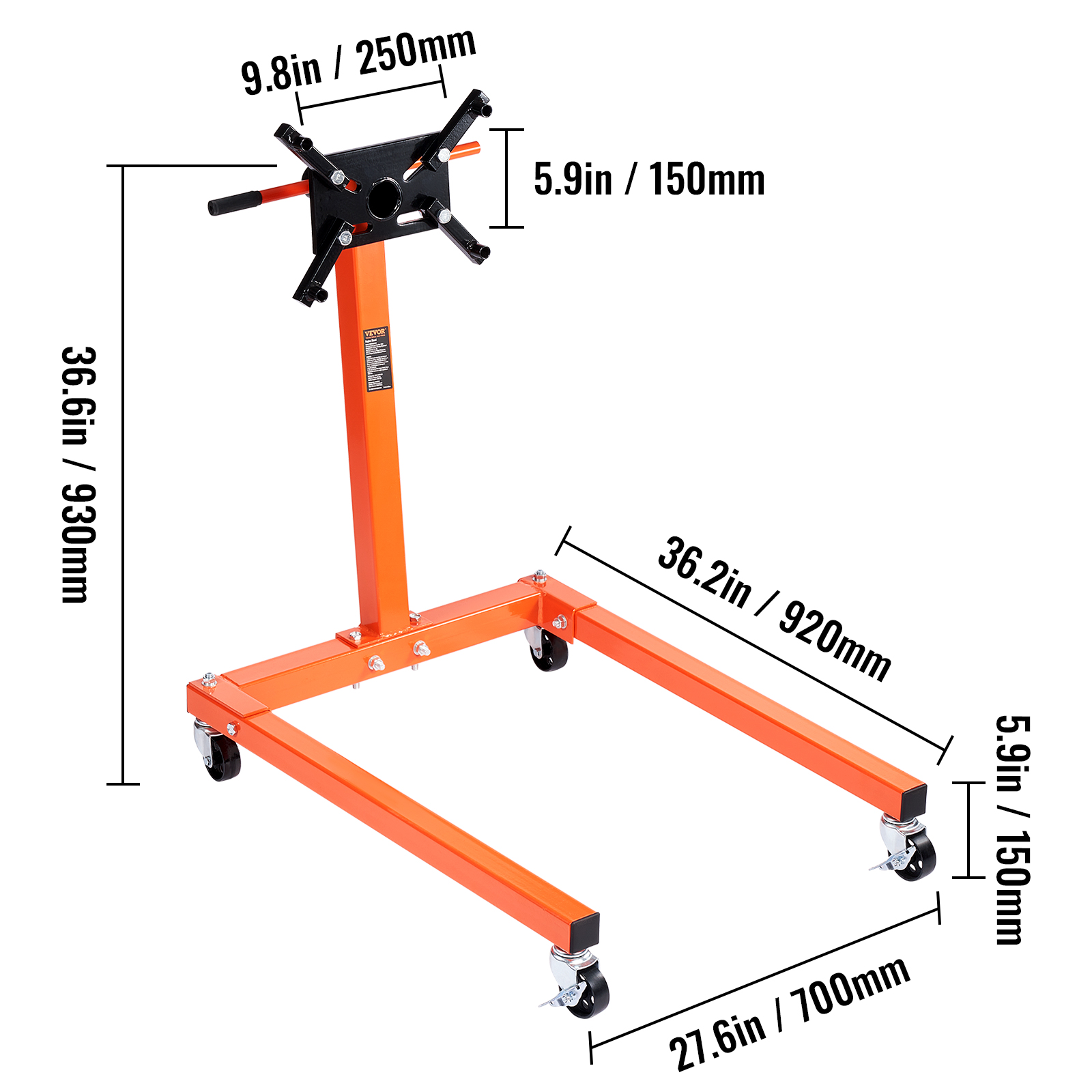 VEVOR Engine Stand, 1300 LBS Rotating Engine Stand with 360 Degree ...