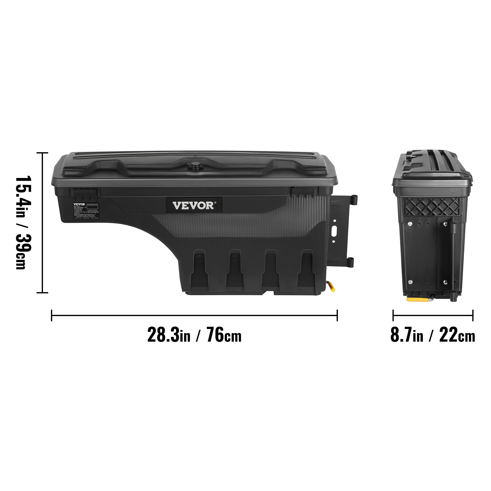 VEVOR Truck Bed Storage Box, Lockable Swing Case with Password Padlock ...