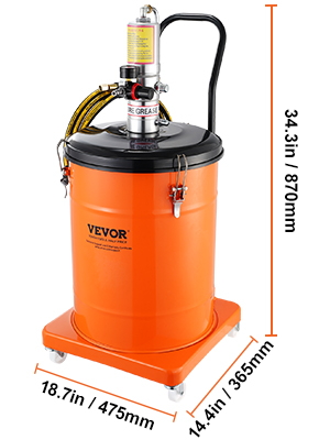 VEVOR Grease Pump, 10.5 Gallon 40L Air Operated Grease Pump with 13 ft ...