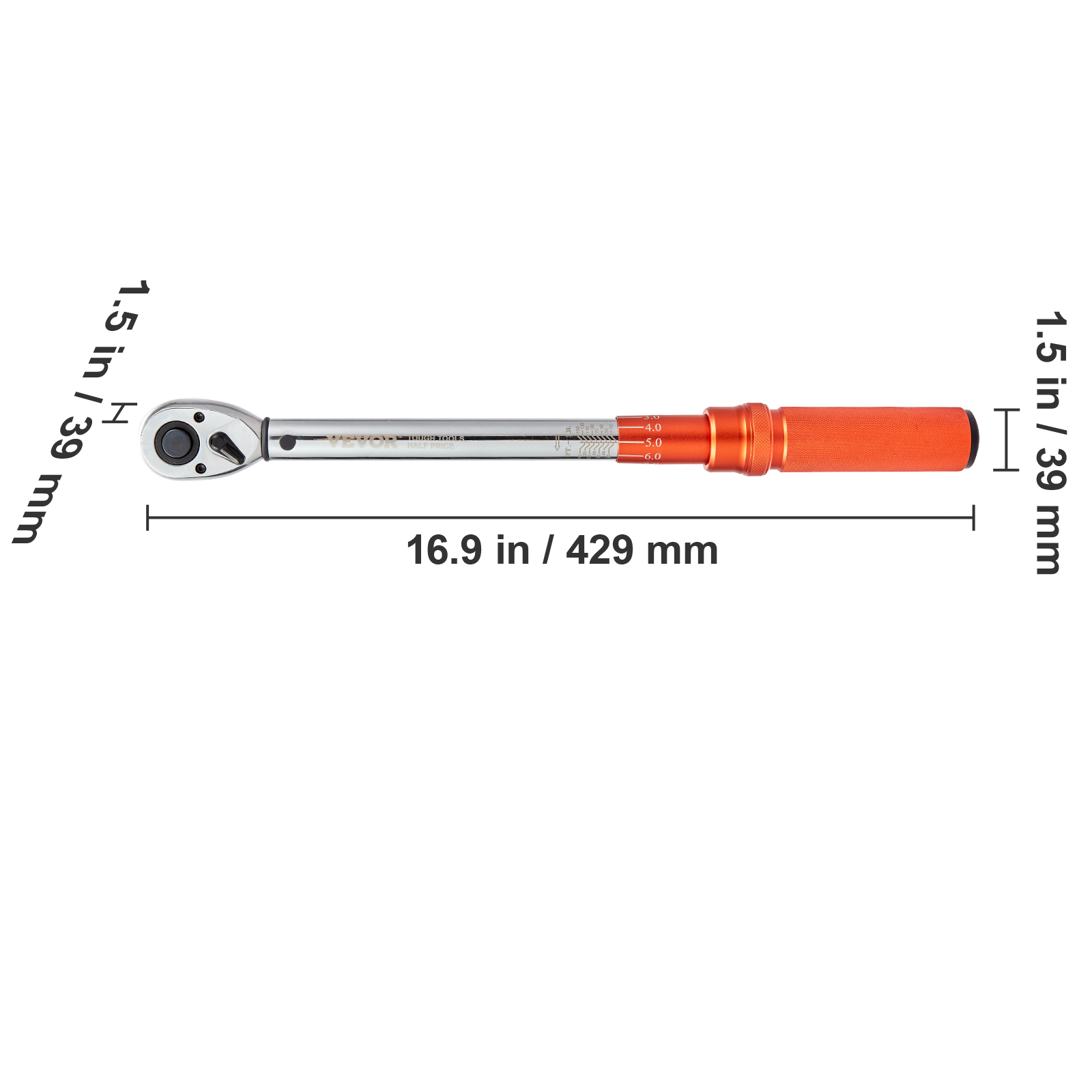 VEVOR Torque Wrench, 1/2-inch Drive Click Torque Wrench 10-150ft.lb/14 ...