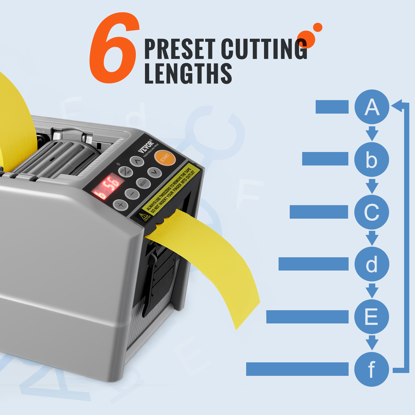 VEVOR Distributeur automatique de ruban adhesif electrique 25 W coupe ...