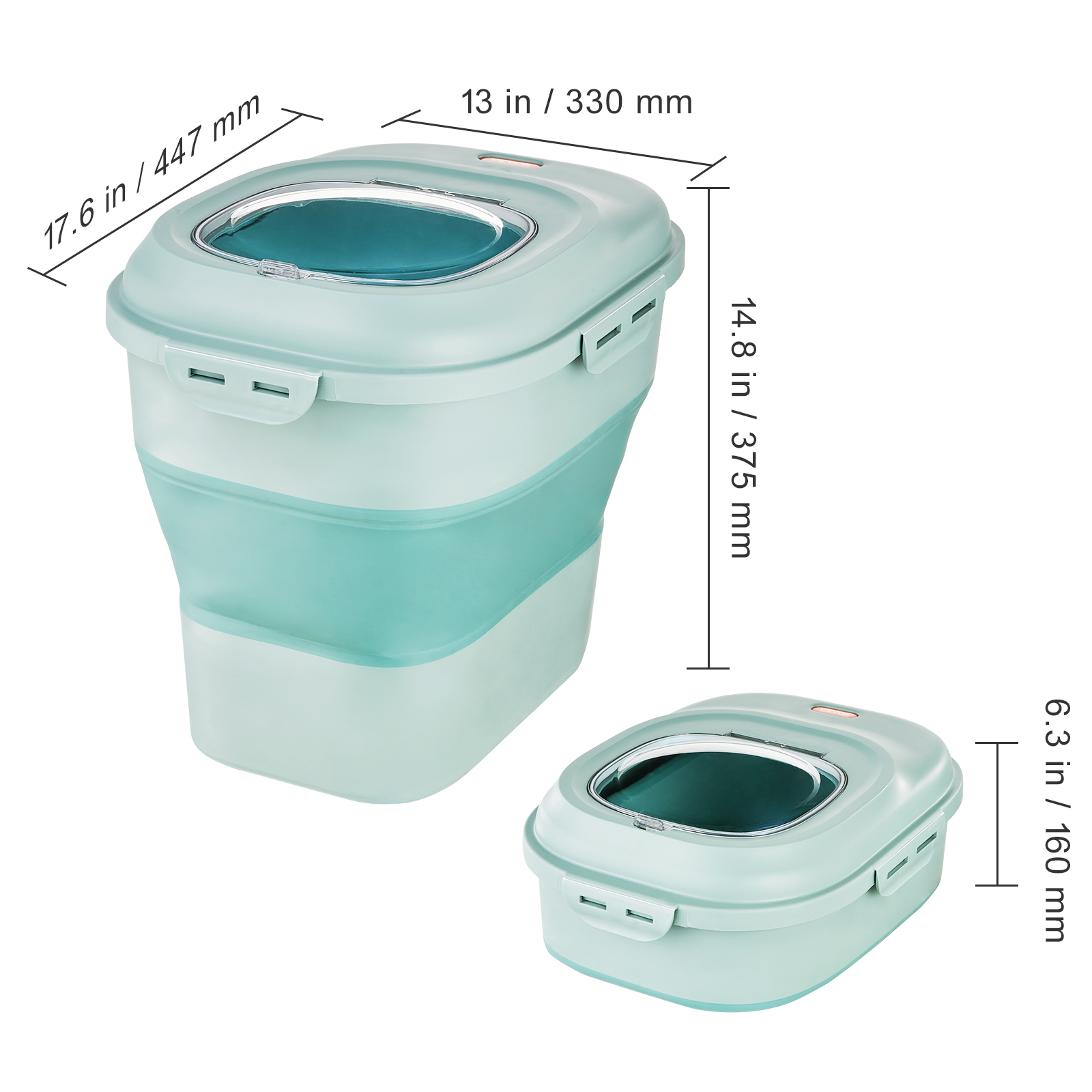 VEVOR Conteneur de Stockage de Riz Grande Capacite 25 L Seau a Riz ...