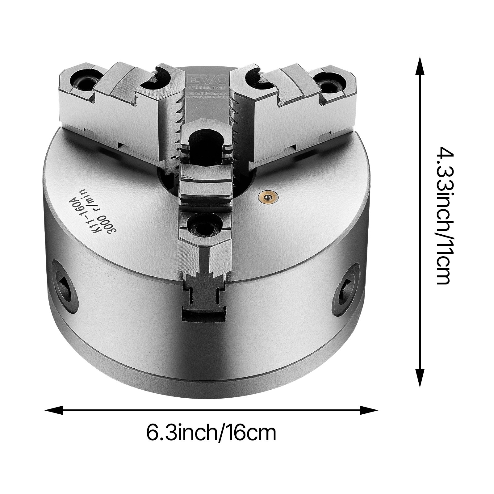 VEVOR Mandrin de Tour a 3 Machoires, 160 mm, Mandrin Auto-centrage avec Plaque Support ...