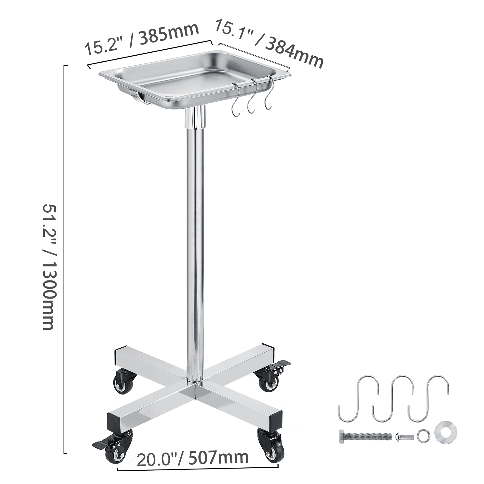 VEVOR Mayo Stand, Stainless Steel Mayo Tray, Load Capacity up to 36 lbs ...