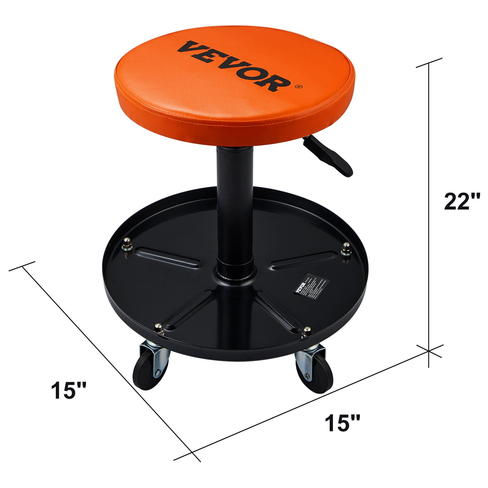 Mophorn Mechanic Stool, 250 LBS Rolling Pneumatic Creeper Garage/Shop Seat, Adjustable Height 22 ...