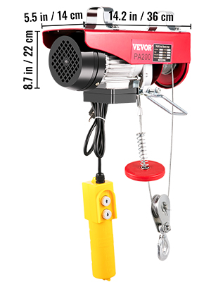VEVOR Paranco Elettrico 220V 450W Montacarichi da balcone con Cavo 12m ...