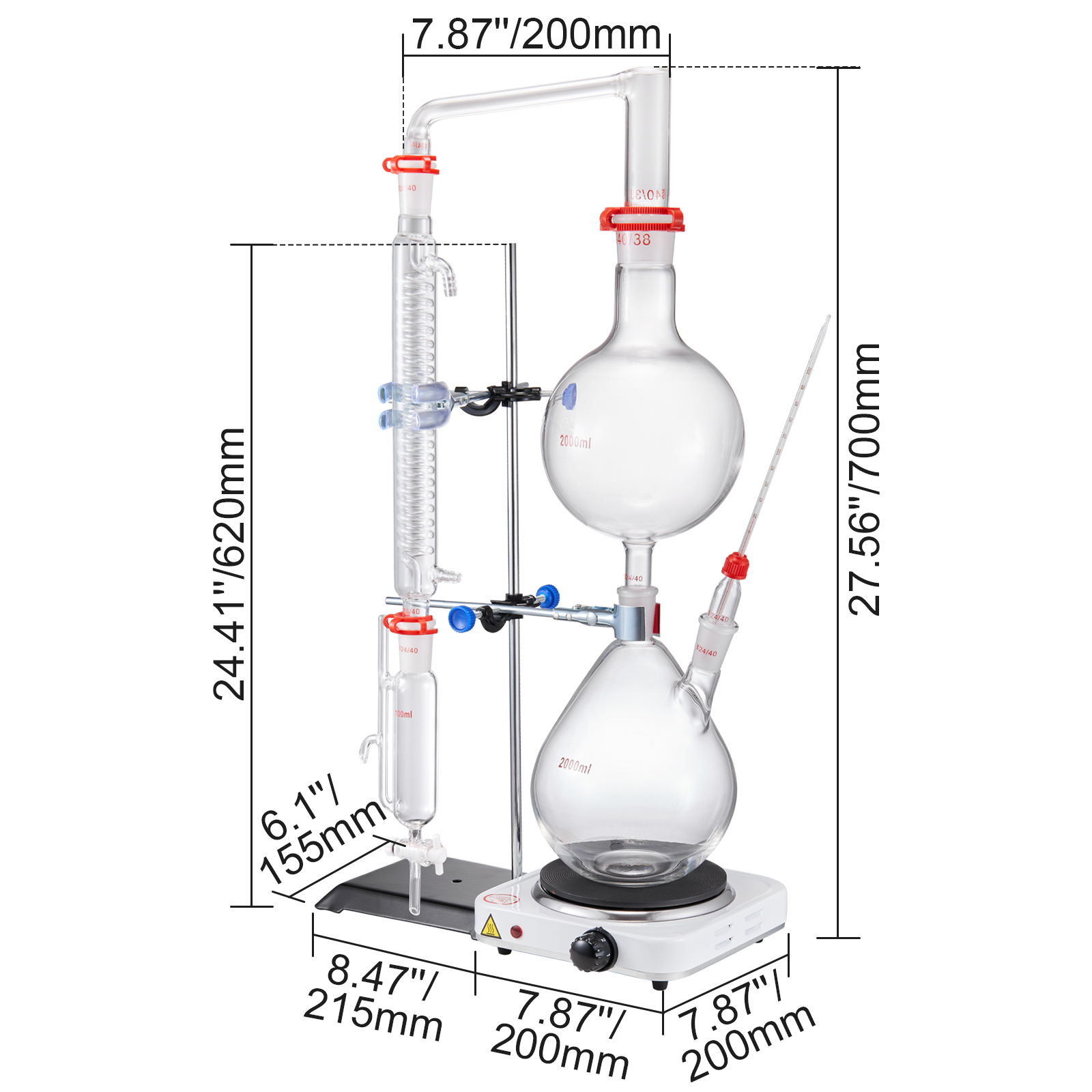 VEVOR Kit de destilación de aceite esencial de 28 piezas, aparato de ...