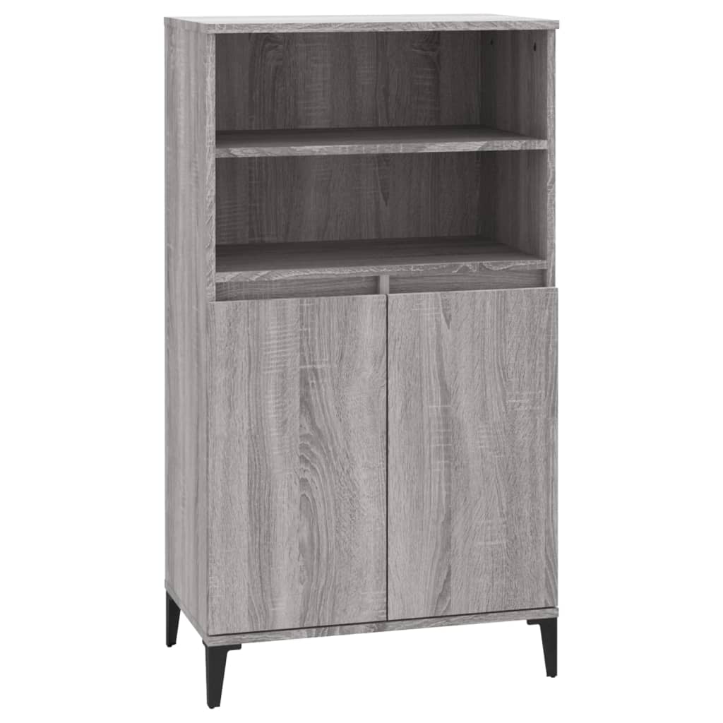 Highboard Sideboard Kommode für Wohnzimmer Küche Grau Sonoma 60x36x110 ...