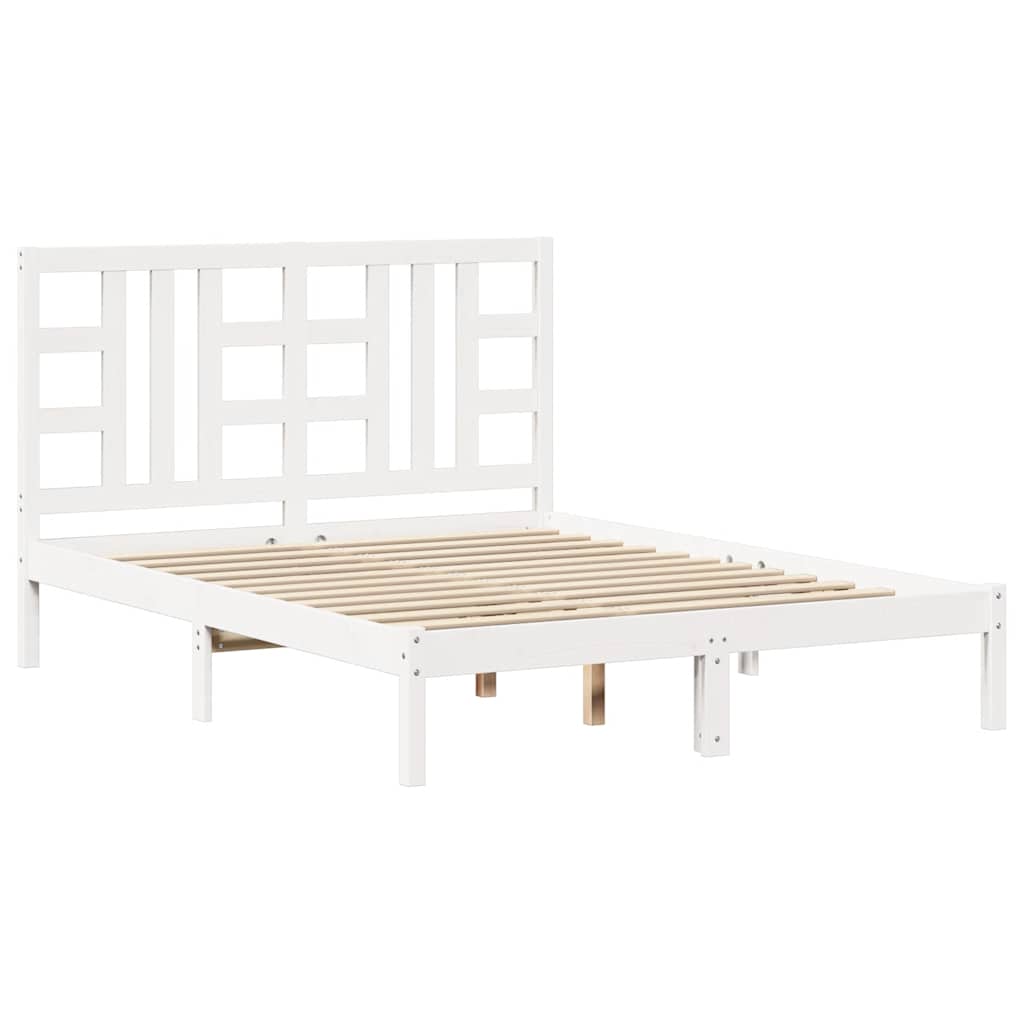 Letto matrimoniale Moderno Struttura Letto Giroletto Bianco in Legno ...