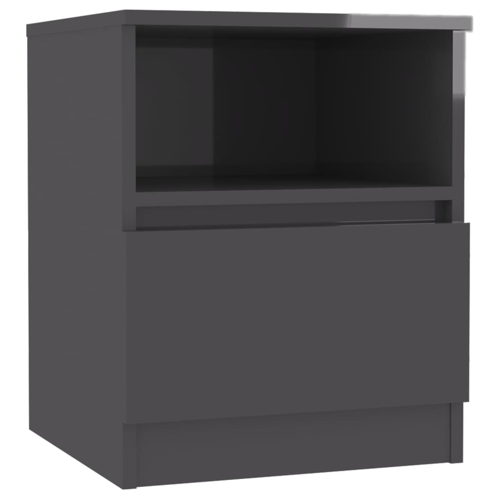Nachttisch Nachtschrank Sideboard Hochglanz-Grau 40x40x50 cm ...