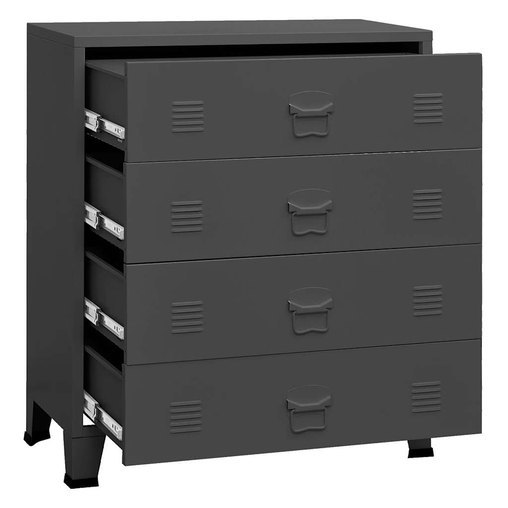 Industrial Drawer Cabinet Anthracite 78x40x93 cm Metal vidaXL