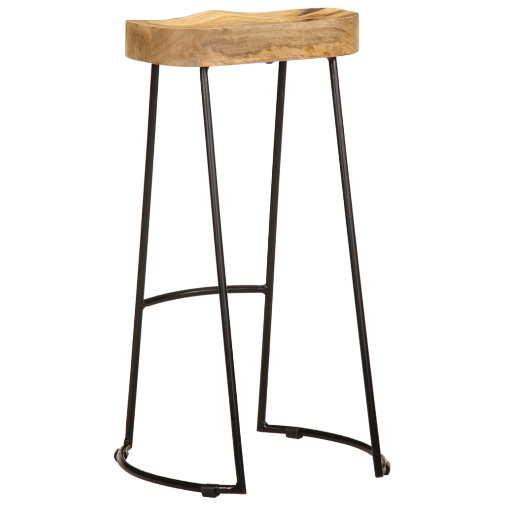 vidaXL Bar Stools 2 pcs Solid Mango Wood - Multicolour