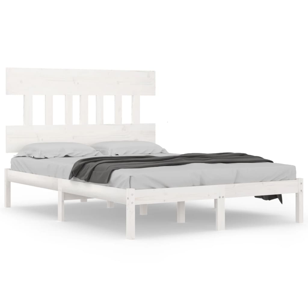 Letto matrimoniale Moderno Struttura Letto Giroletto Bianco in Legno ...