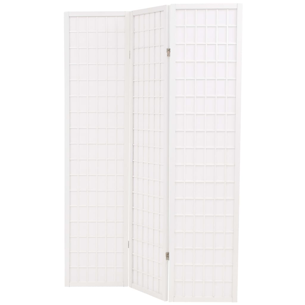 Biombo plegable 3 paneles estilo japonés 120x170 cm blanco vidaXL