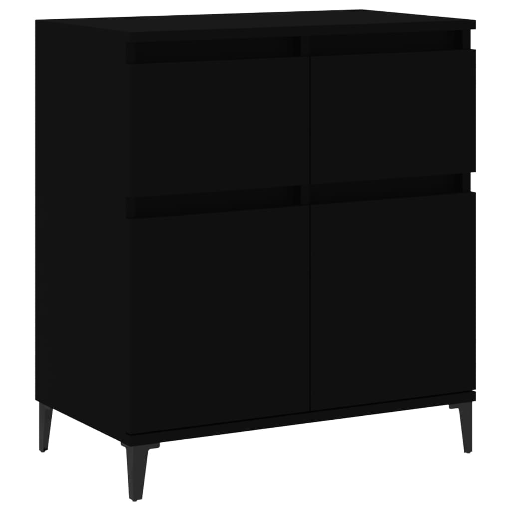 Sideboard Highboard Kommode für Wohnzimmer Küche Schwarz 60x35x70 cm ...