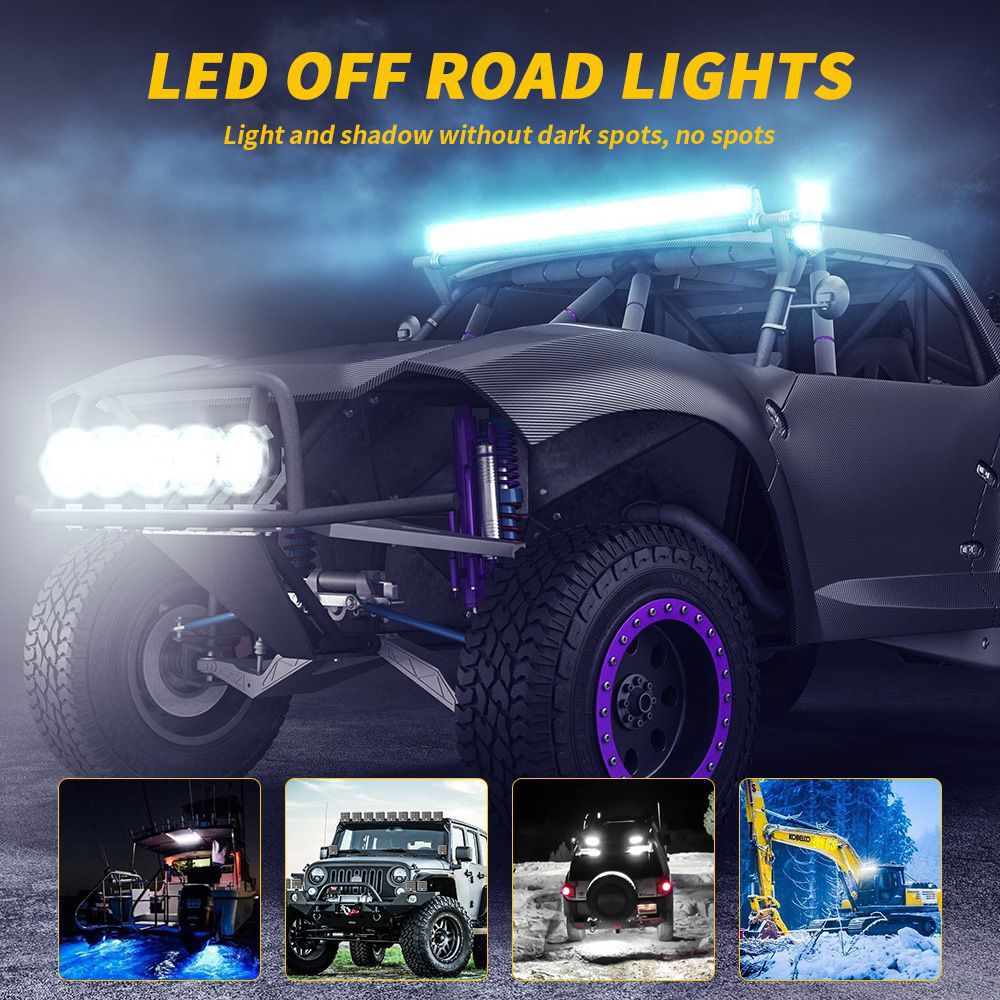 Projecteur de Travail LED Rond 4 Pouces 132W 44LED 3200LM IP65 9-30V ...
